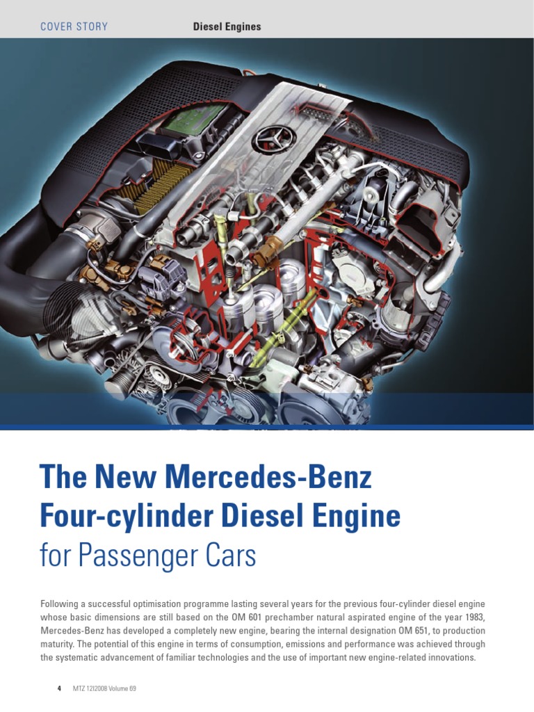 The New Mercedes Benz Four Cylinder Diesel Engine For Passenger Cars ...