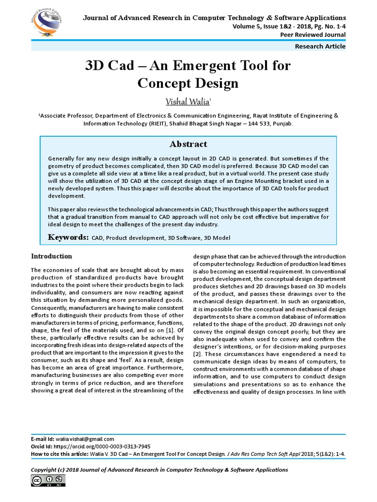 3D Cad - An Emergent Tool For Concept Design | PDF | Computer Aided ...