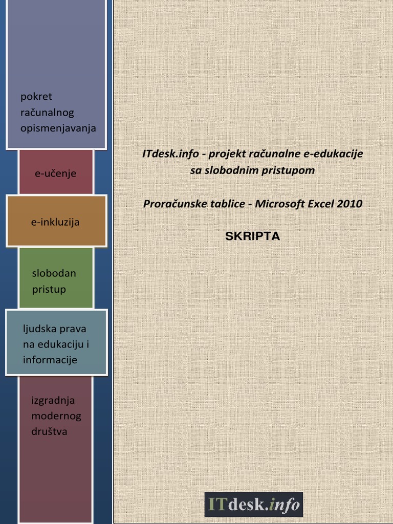 ITDesk Skripta 4 Microsoft Excel 2010 | PDF ITDesk Skripta 4 Microsoft Excel 2010 | PDF