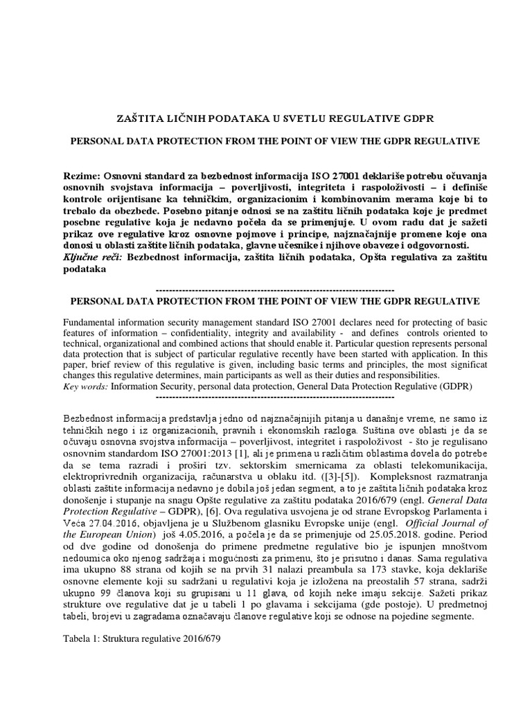 Osnovni Standard Za Bezbednost Informacija | PDF