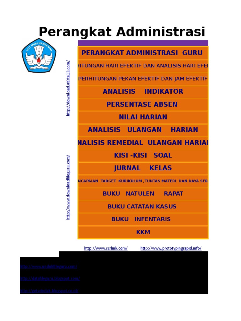 Perangkat Administrasi Guru Sekolah | PDF