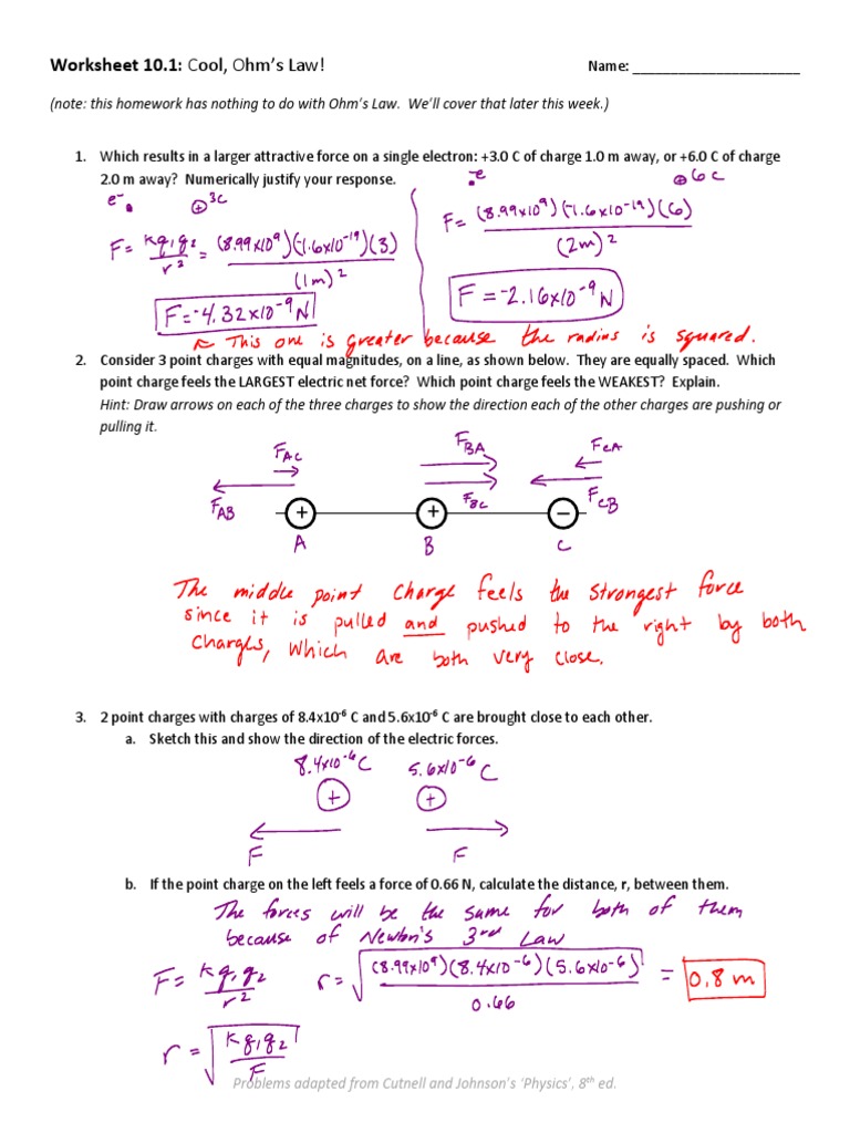8.1 Coulomb's Law Solutions PDF | PDF