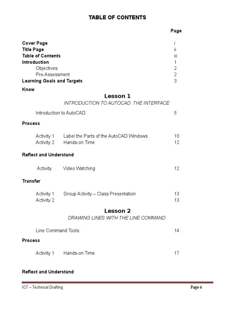 AutoCAD Course Table of Contents | PDF | Auto Cad | Computing