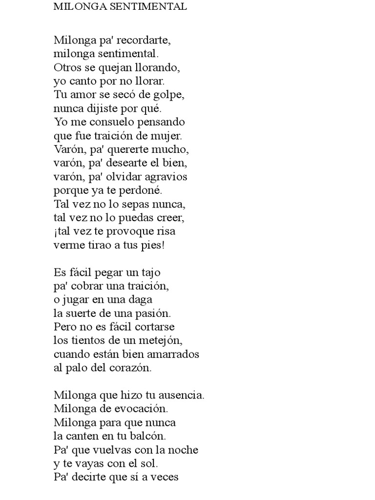 Milonga Sentimental | PDF