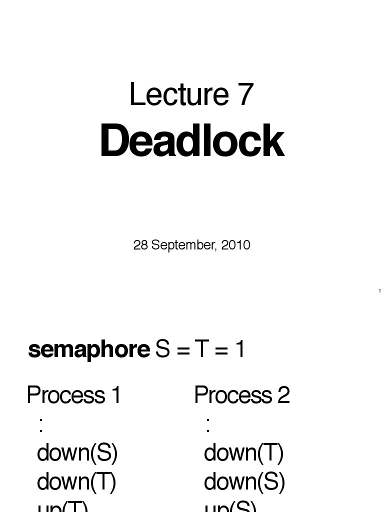 Cs2106 Lec7 Deadlock Pdf Concurrent Computing Computer Architecture