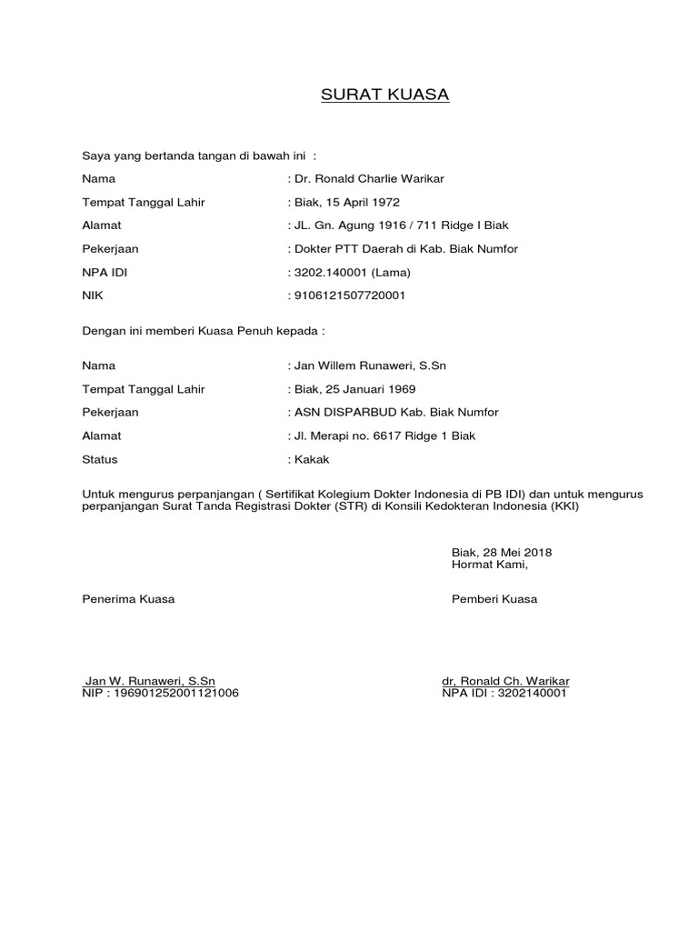 Surat Kuasa Charlie | PDF