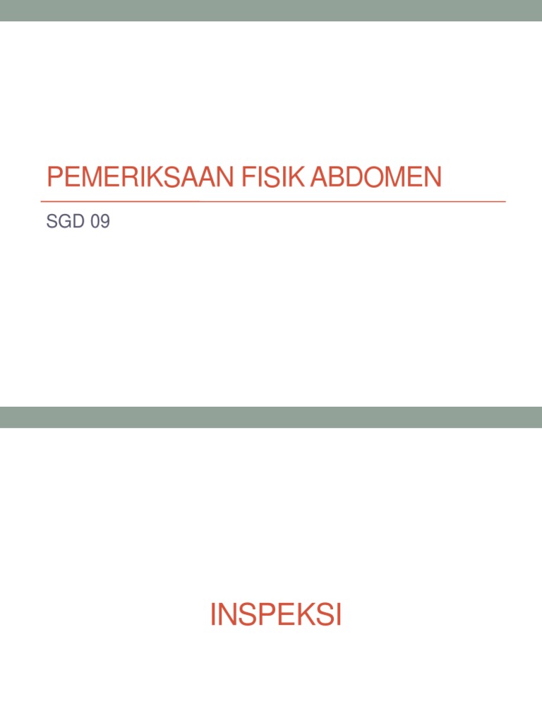 Pemeriksaan Fisik Abdomen 1 | PDF | Peritoneum | Abdomen