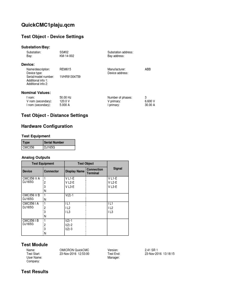 REM615 device settings | PDF | Information And Communications ...