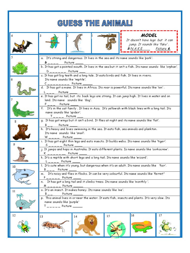 Animals Classroom Posters CLT Communicative Language Teach 51383 | PDF ...