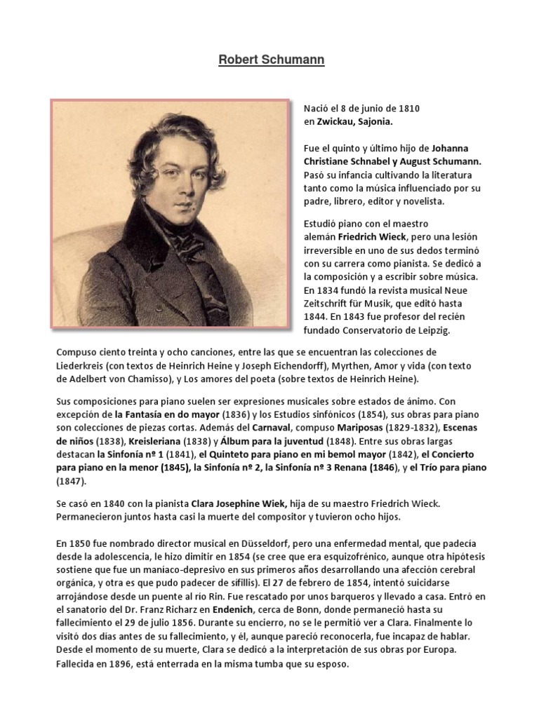 Robert Schumann | PDF | Música clásica | Composiciones Musicales