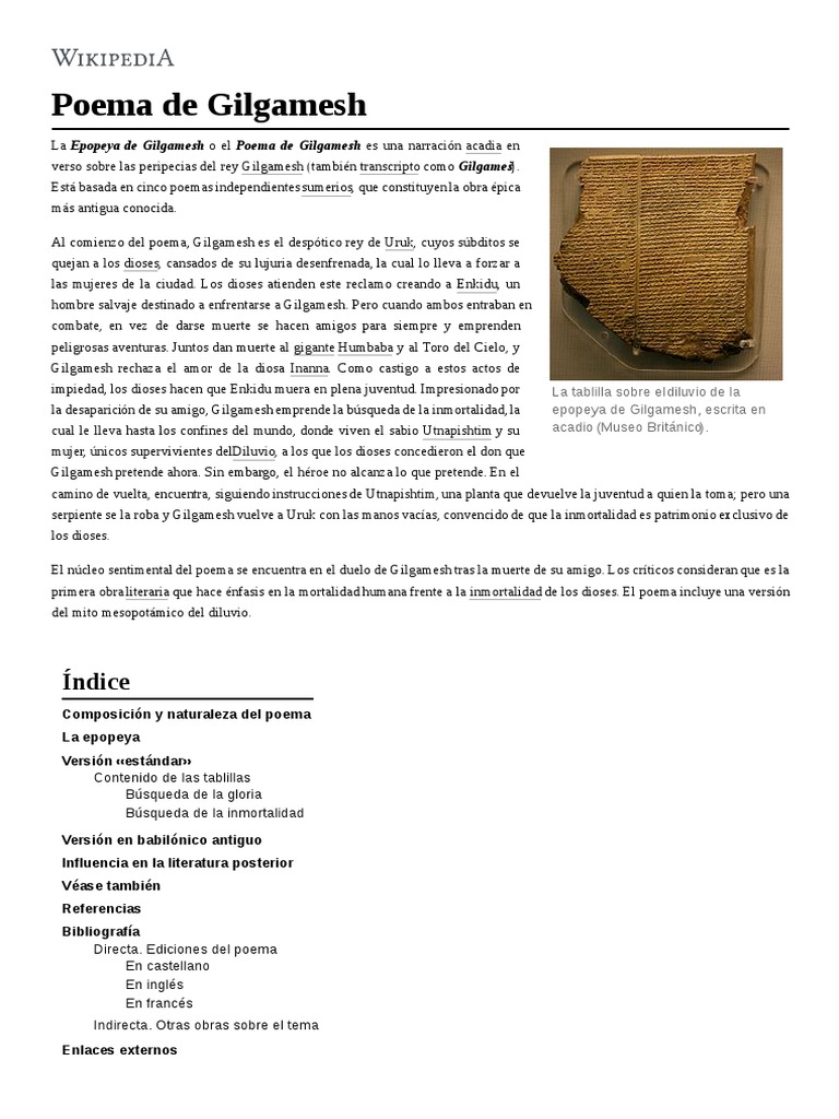 Poema De Gilgamesh Epopeya De Gilgamesh Mitología Mesopotámica