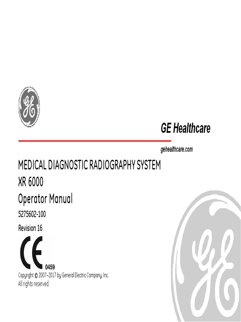 User Manual XR 6000 | PDF | X Ray | Medical Device