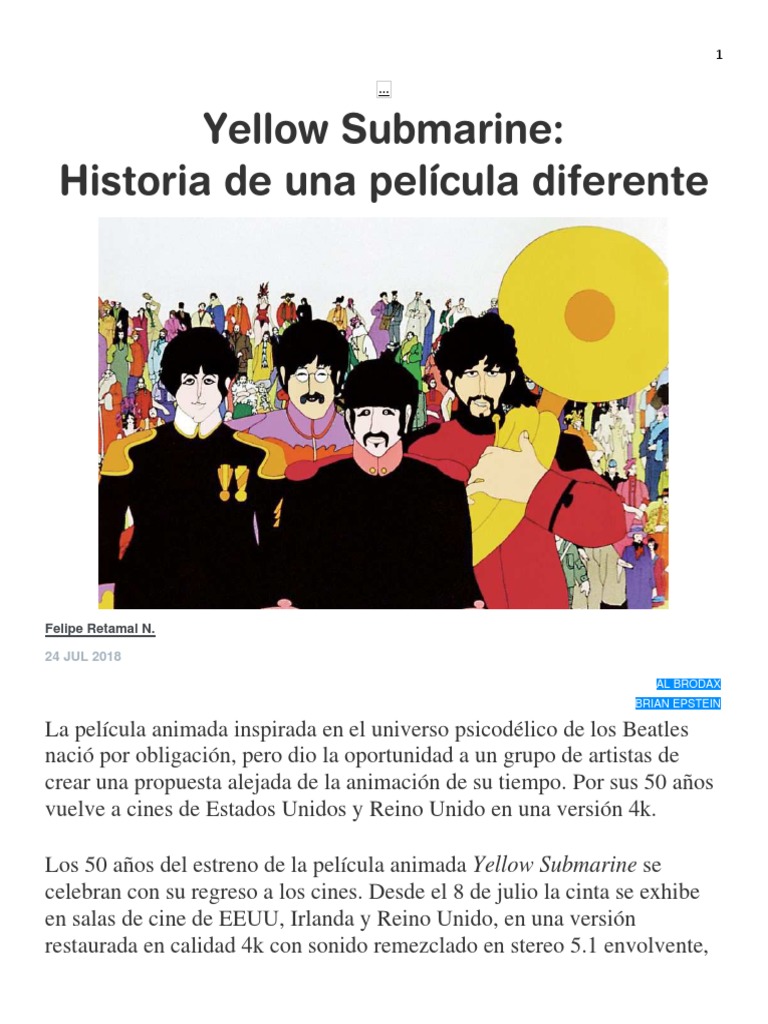 Historia de "Yellow Submarine" | PDF | Los Beatles | Ocio