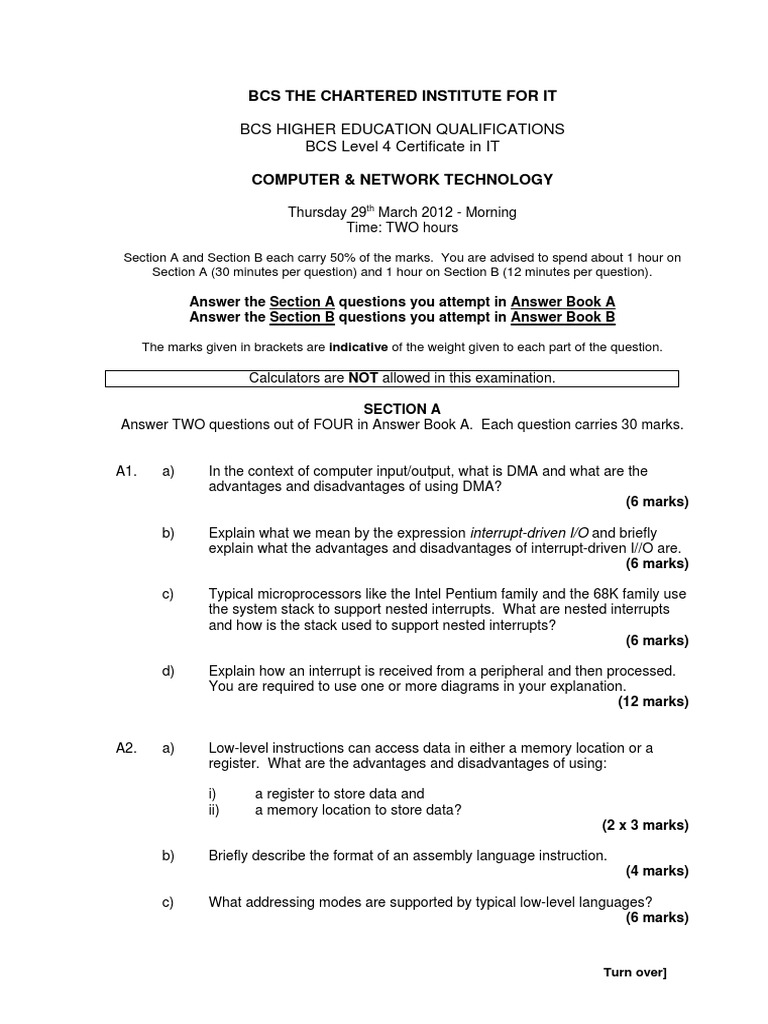 Bcs Higher Education Qualifications BCS Level 4 Certificate in IT | PDF ...
