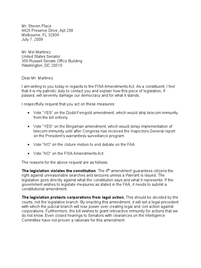 Fisa Amendment Act | PDF | Foreign Intelligence Surveillance Act ...