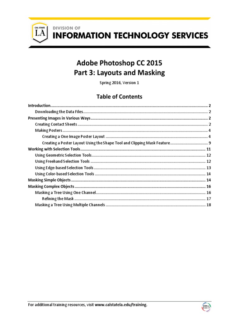 Adobe Photoshop CC 2015 Part 3 Layouts and Masking | PDF | Adobe ...