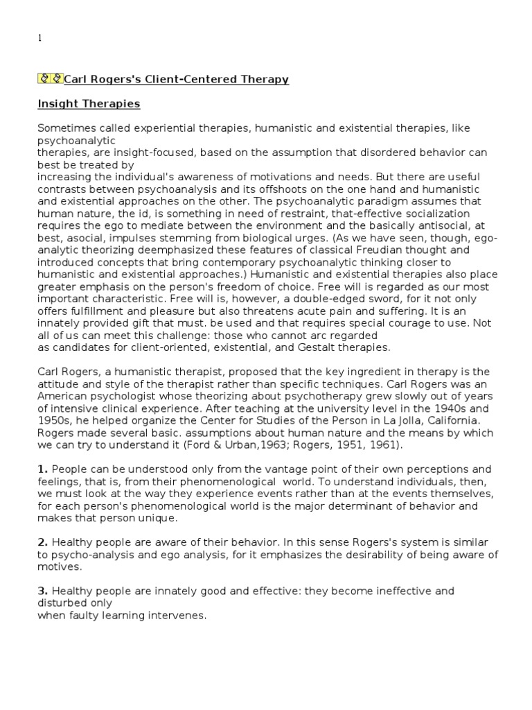 Client Centered Therapy | PDF | Humanistic Psychology | Psychotherapy
