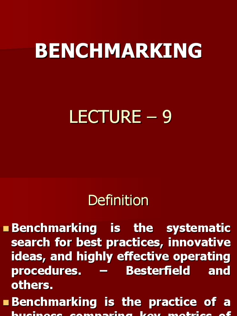 Benchmarking Basics for Business Improvement | PDF | Benchmarking ...