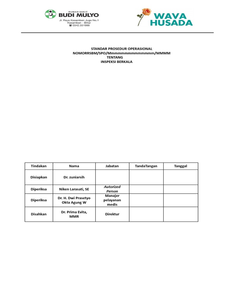 1.e SPO Inspeksi Berkala | PDF