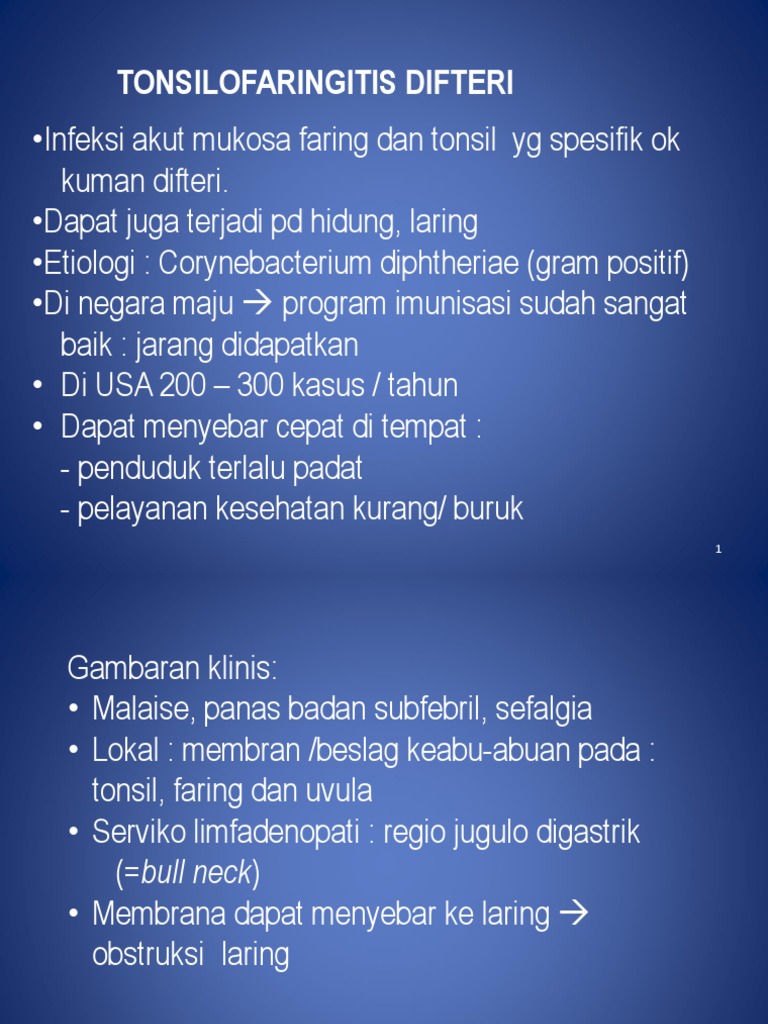 Tonsilofaringitis Difteri | PDF