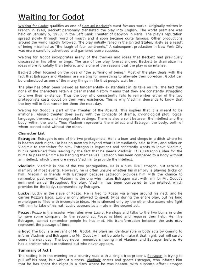 Waiting For Godot | PDF