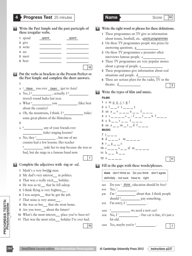 Progress Test 04 | PDF | Semantic Units | Languages