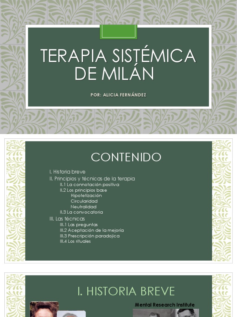 Terapia Familiar Sistemica de Milan | PDF | Bienestar | Medicina