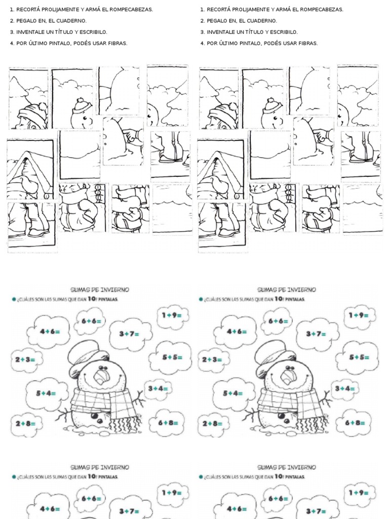 Actividades El Invierno 1° Grado | PDF | Estudios de idiomas extranjeros