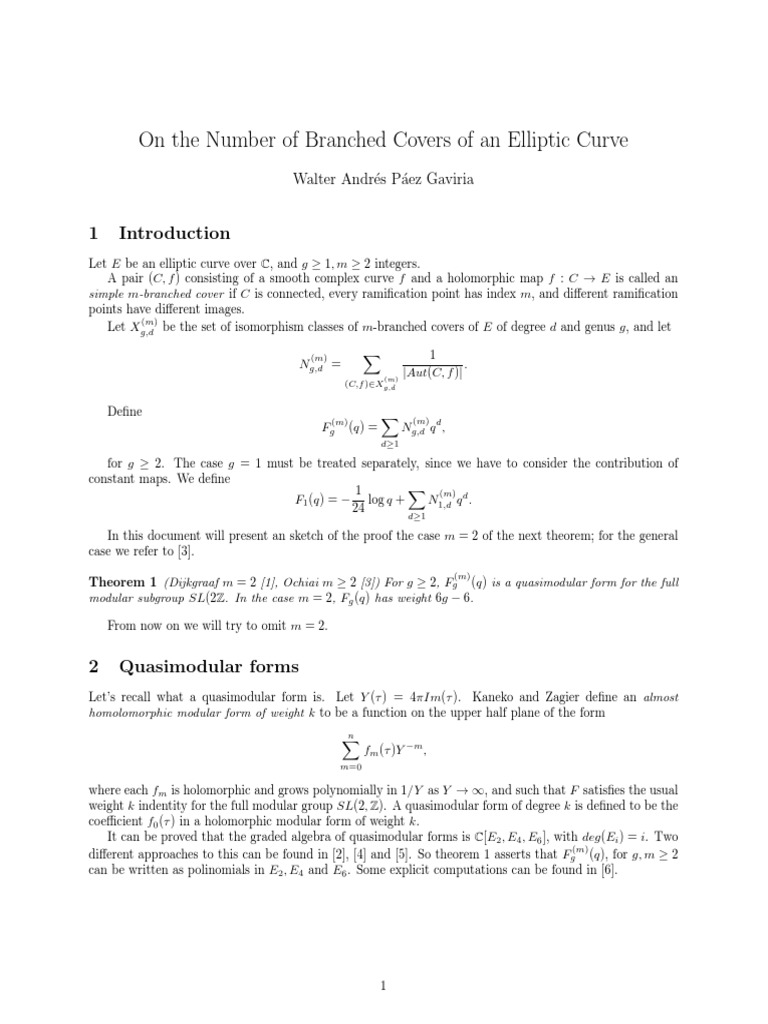 Modular Forms Project | PDF | Eigenvalues And Eigenvectors | Metric ...