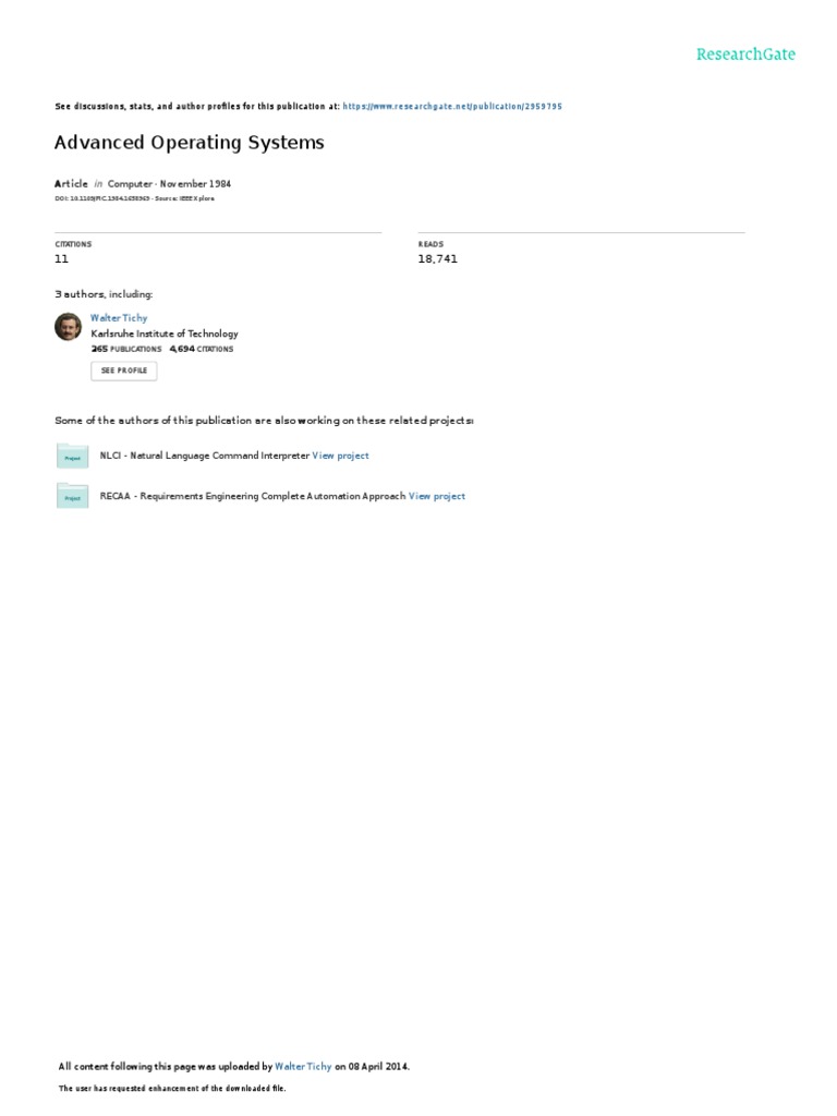 Advanced Operating Systems | PDF | Operating System | Booting