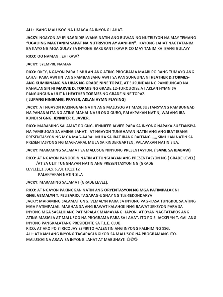 Daloy NG Programa NG Buwan NG Nutrition Print | PDF