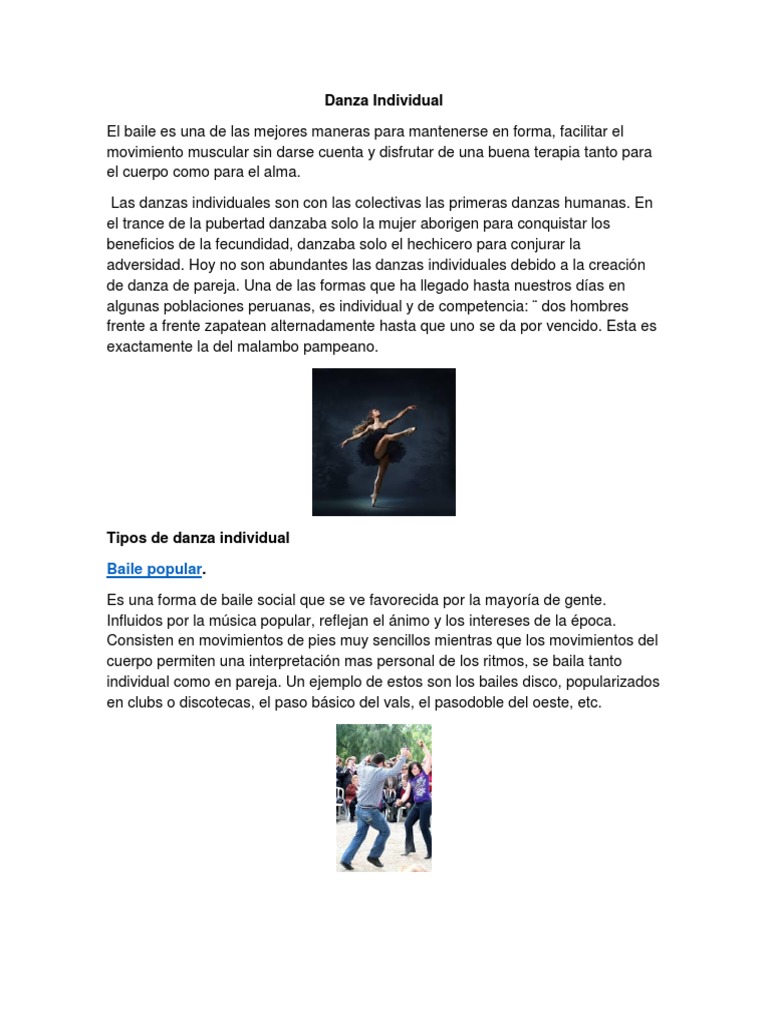 Danza Individual | PDF | Bailes | Ritmo