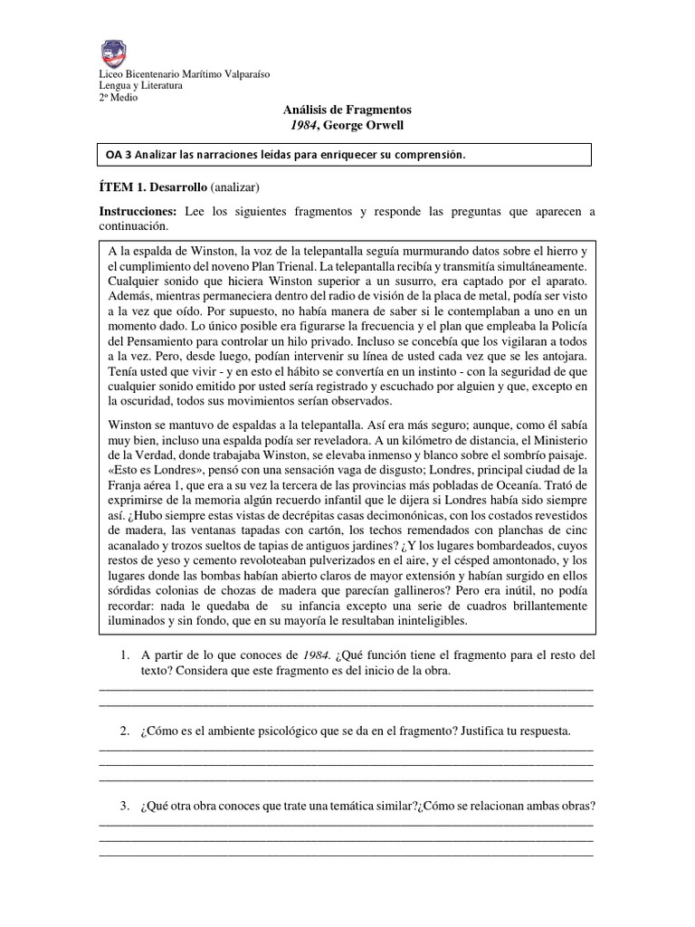 Guía de 1984 | PDF