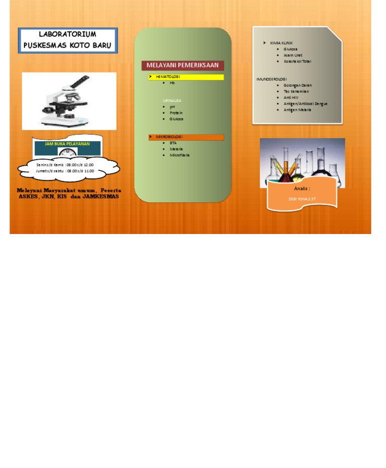 Brosur Layanan Laboratorium Puskesmas | PDF