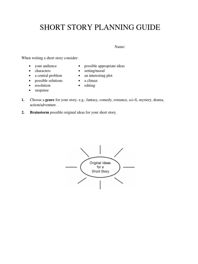 Short Story Planning Sheet | PDF | Plot (Narrative) | Entertainment