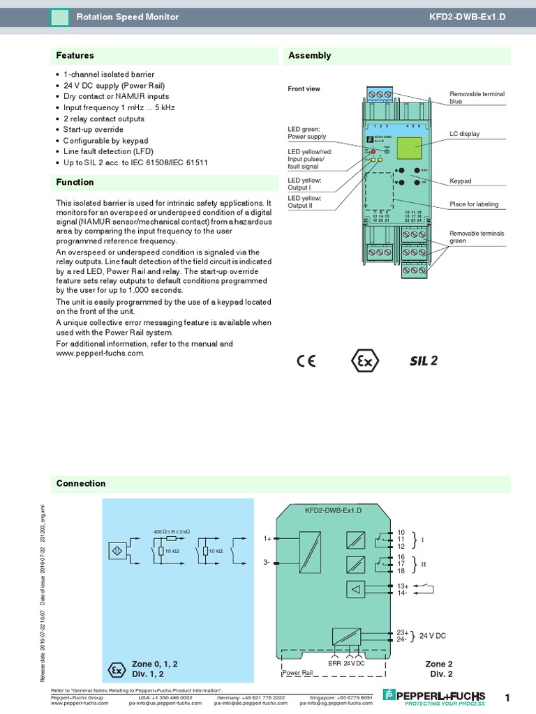 Intrinsic Safety Rotation Monitor | PDF | Relay | Insulator (Electricity)