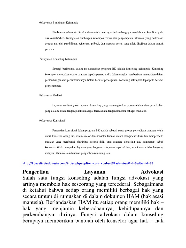 Jenis Layanan BK | PDF