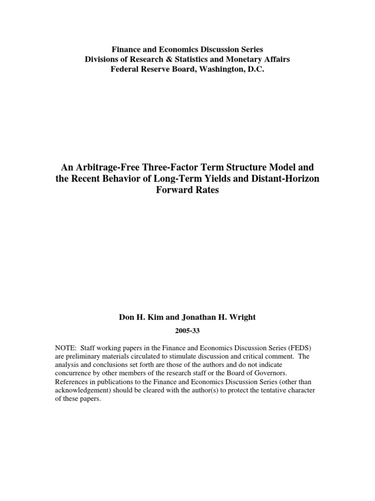 An Arbitrage-Free Three-Factor Term Structure Model and The Recent ...