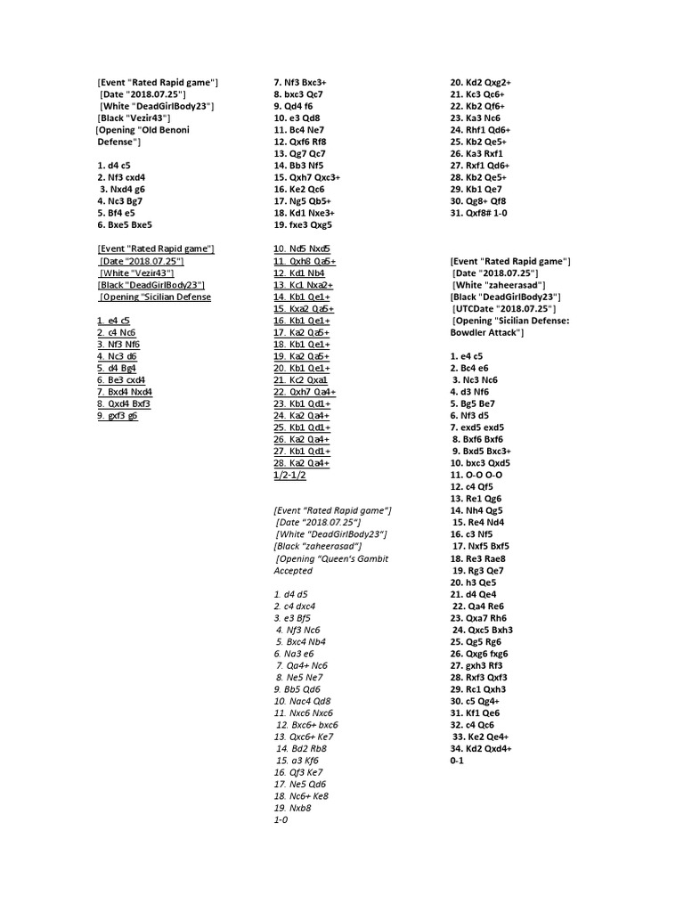 A Rapid Chess Battle: The Old Benoni Defense and Queen's Gambit ...