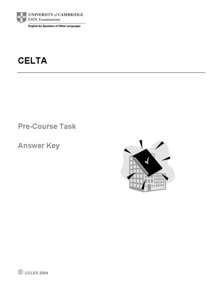 CELTA Key | PDF | Reading Comprehension | Verb