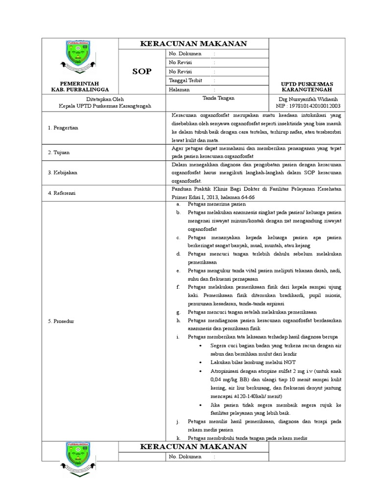 Sop Keracunan Organofosfat | PDF
