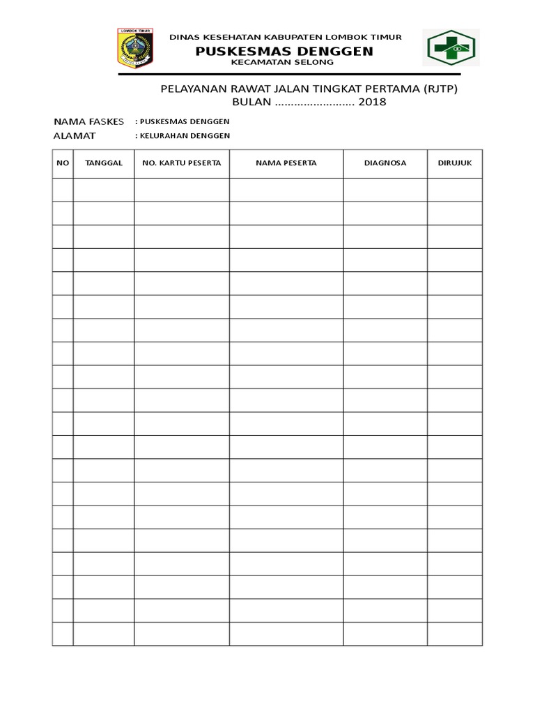 Format Rekap Rawat Jalan Dan Rawat Inap - 2 | PDF | Sains & Matematika