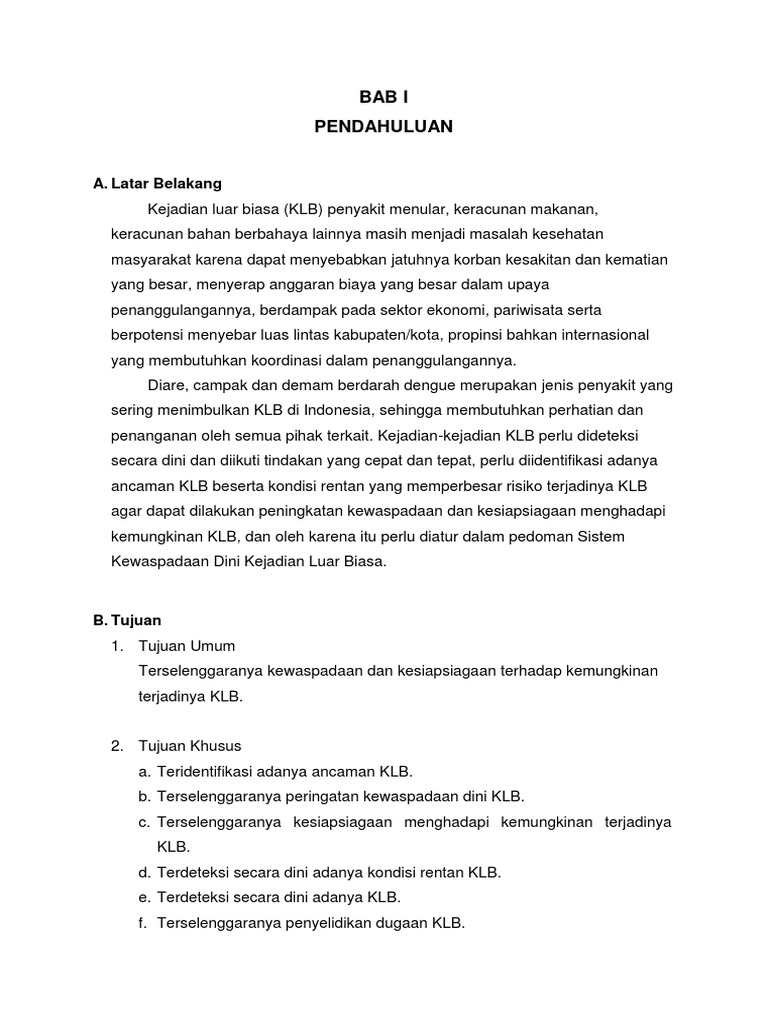 Rancangan Pedoman KLB | PDF