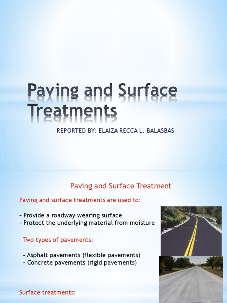 Paving and Surface Treatments | PDF | Road Surface | Asphalt