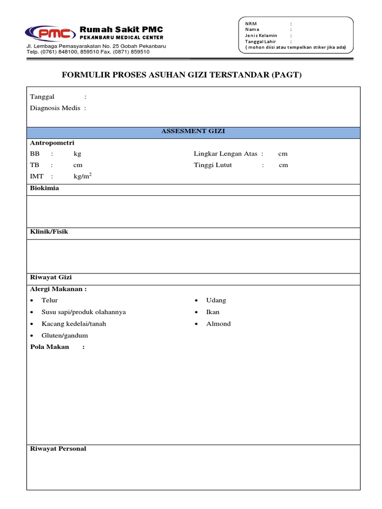 Formulir Pagt | PDF | Kesehatan Holistik