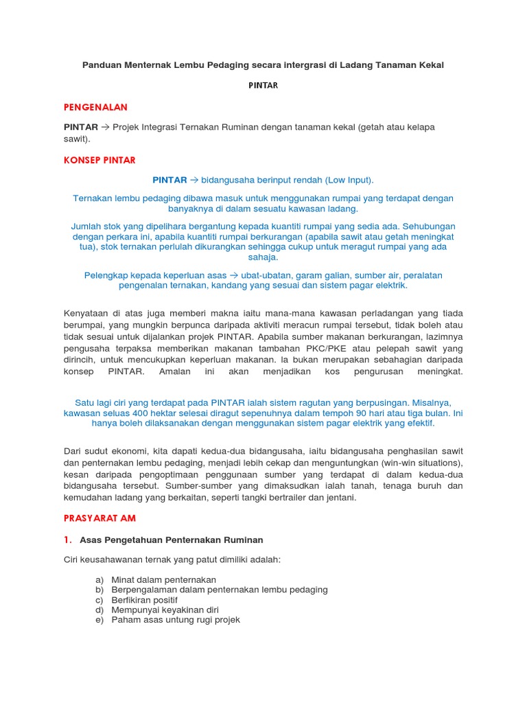 Panduan Menternak Lembu Pedaging Secara Intergrasi Di Ladang Tanaman ...