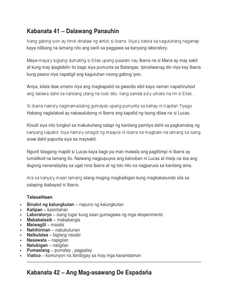 Noli Me Tangere 41-50 Kabanata | PDF