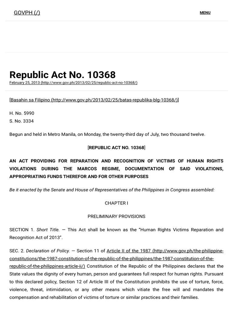 Republic Act No. 10368 - Official Gazette of The Republic of The ...