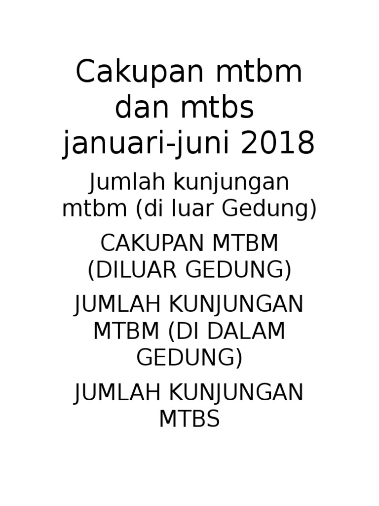 Cakupan MTBM Dan Mtbs | PDF | Pengelolaan Keuangan & Uang