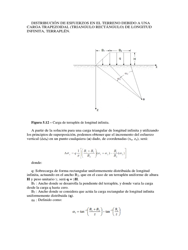 Distribución de Esfuerzos en El Terreno Debido A Una Carga Trapezoidal ...